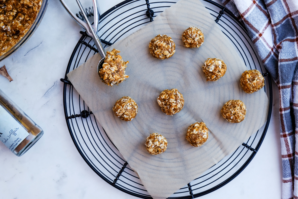 No-Bake Pumpkin Protein Bites with Fall Flavored Spices