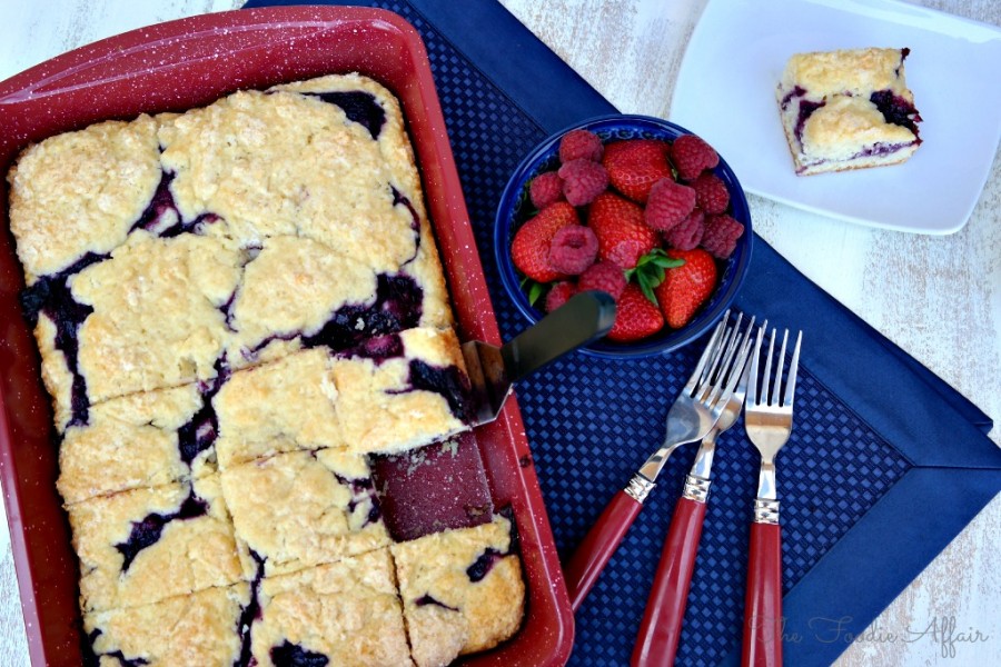Berry Coffee Cake with Triple Berry Sauce | The Foodie Affair