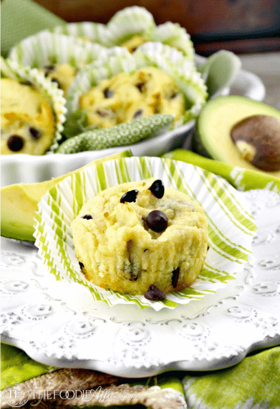 Chocolate Chip Avocado Muffins | Sweetened with Stevia