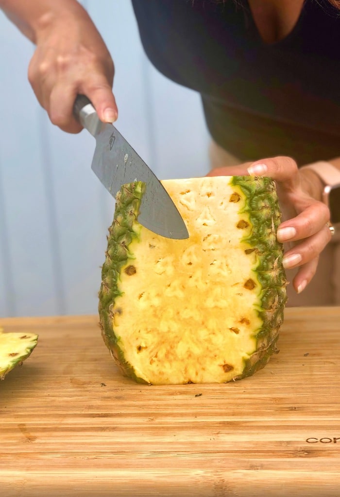How To Cut Pineapple Core Slice In Rings Chunks The Foodie Affair How To Cut Pineapple Core Slice In Rings Chunks The Foodie Affair