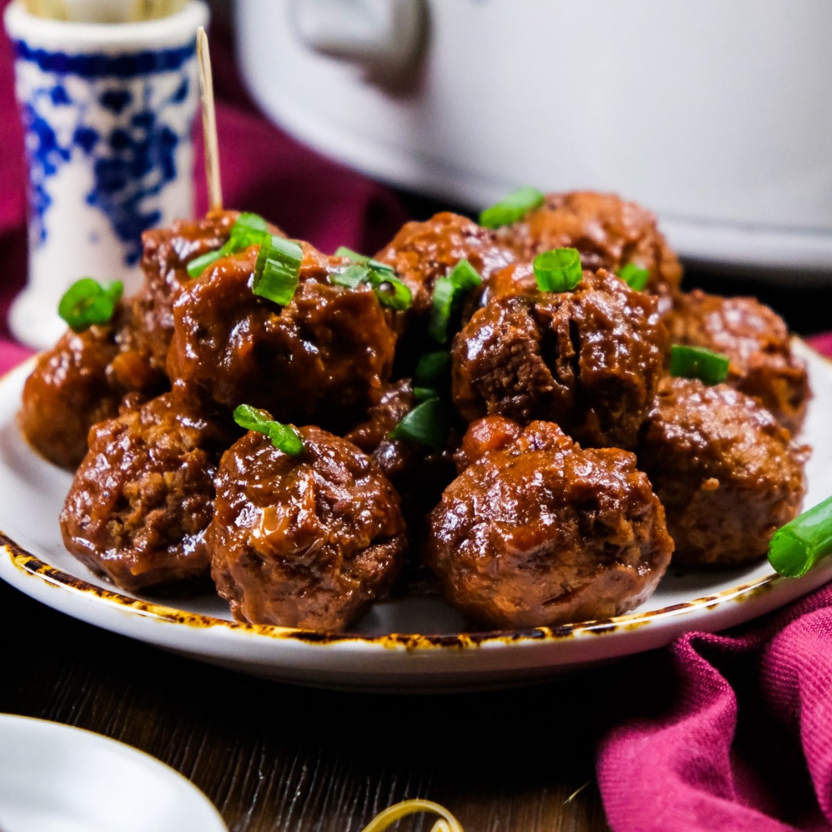 Slow Cooker 3 Ingredient Cranberry Meatballs - The Foodie Affair
