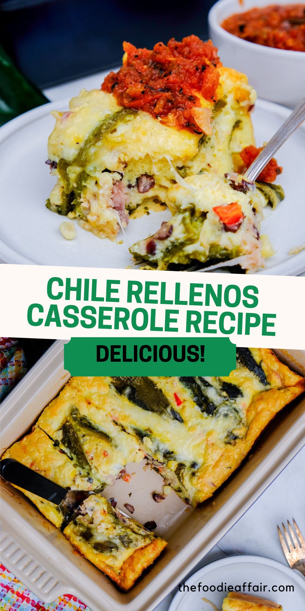 Easy Poblanos Chile Rellenos Casserole Recipe - The Foodie Affair