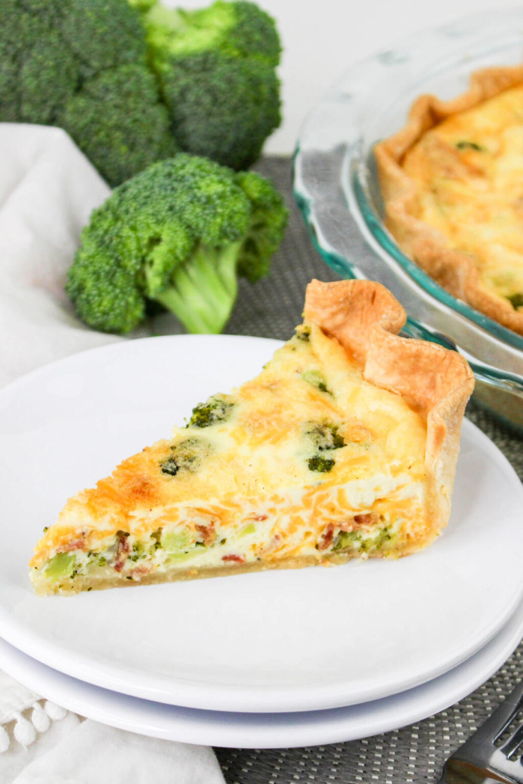 Cheesy Broccoli and Bacon Quiche Recipe - The Foodie Affair
