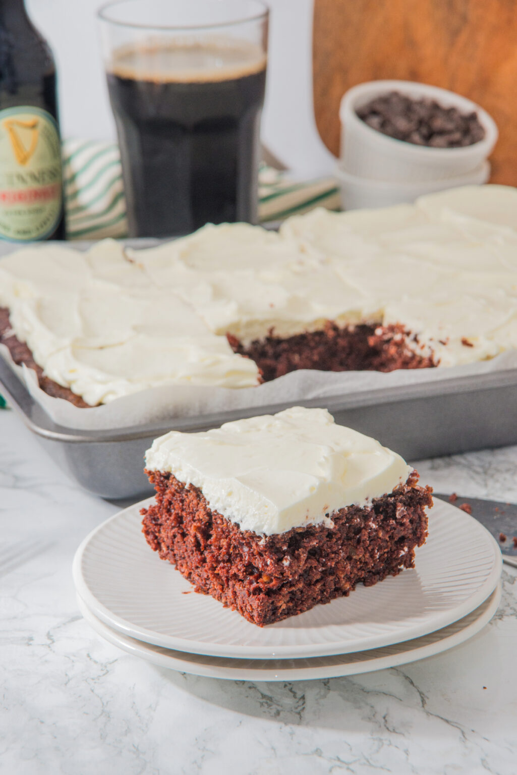 Simple St. Patrick's Day Sheet Cake Recipe - The Foodie Affair