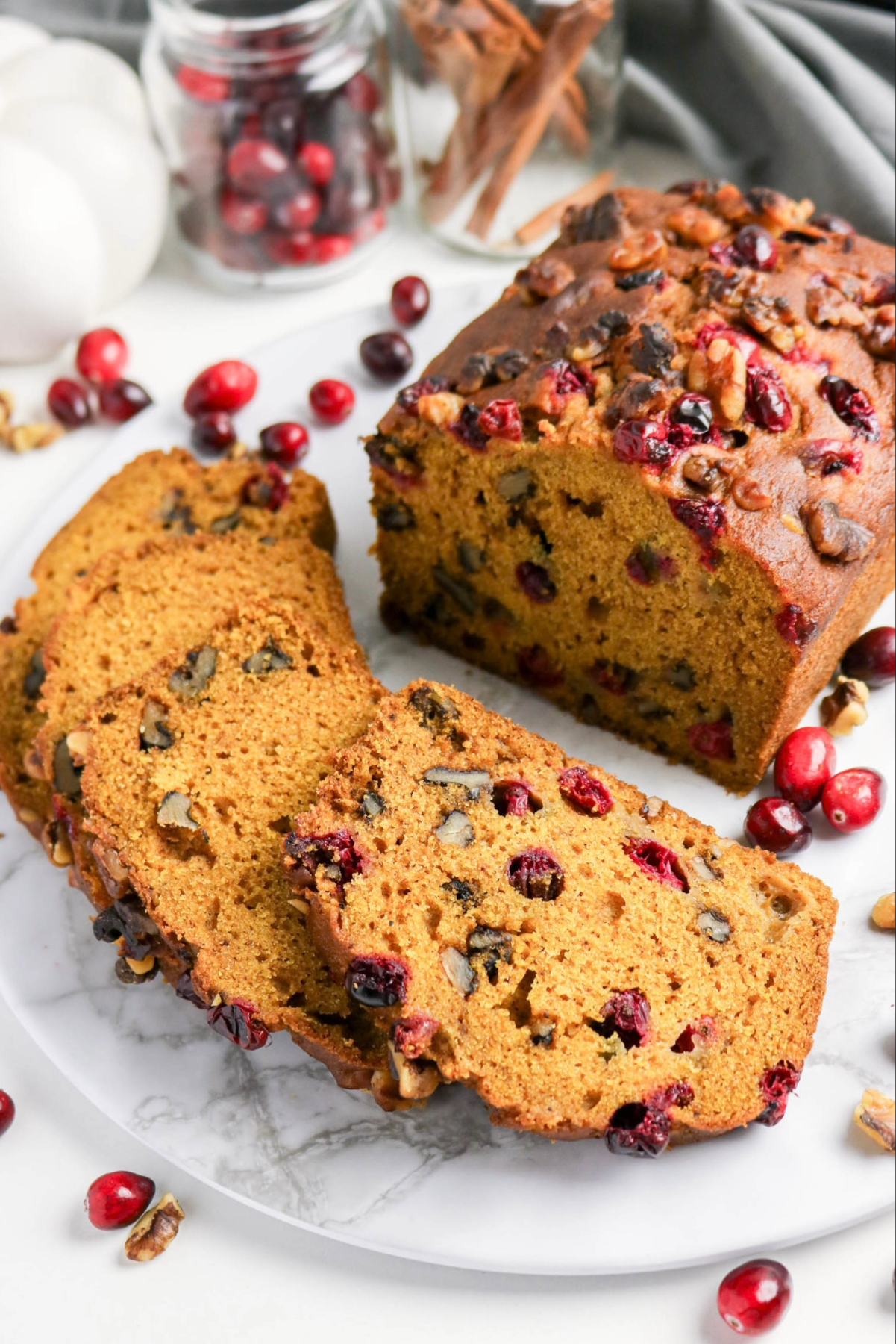 Bakery-Style Pumpkin Cranberry Loaf - The Foodie Affair